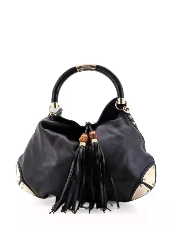 Gucci Indy Leather Medium Hobo Bag - Black