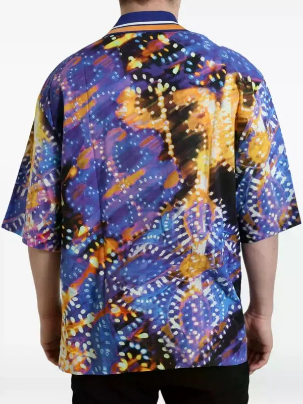 Dolce & Gabbana Luminarie-print Silk Polo Shirt