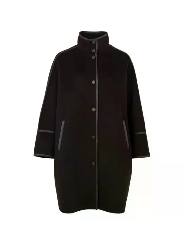 YVES SALOMON Leather-trim Oversized Coat