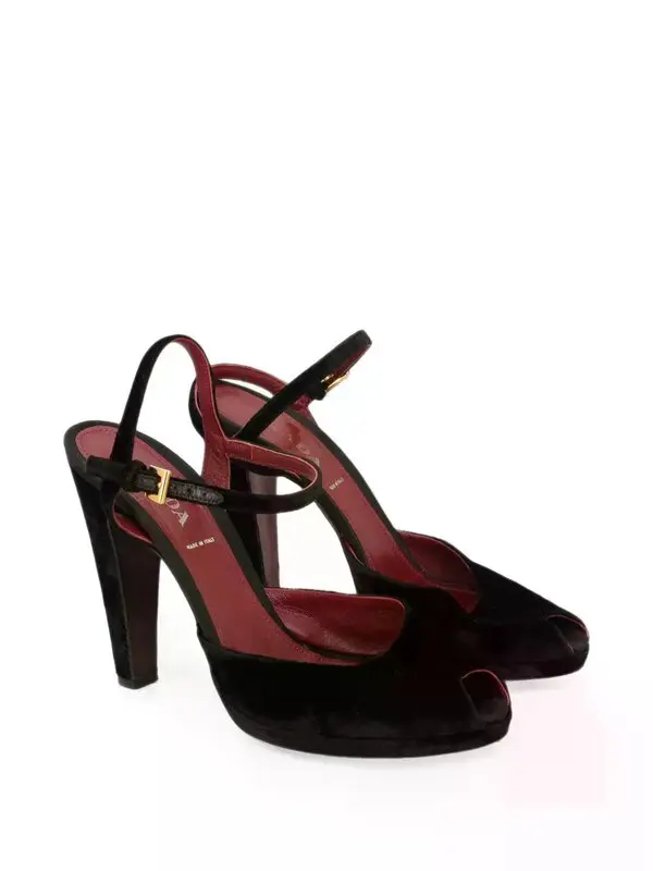 Prada Velvet-effect Slingback Sandals