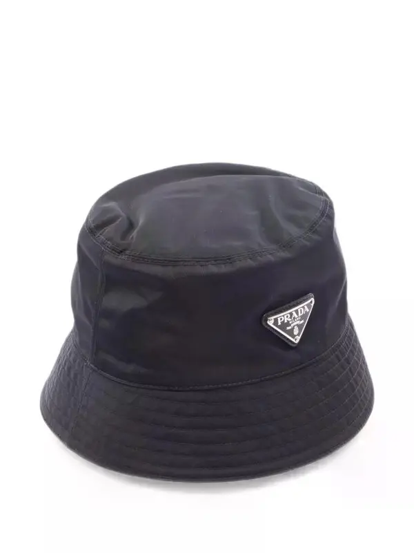 Prada 2010s Re-nylon Logo Plate Bucket Hat