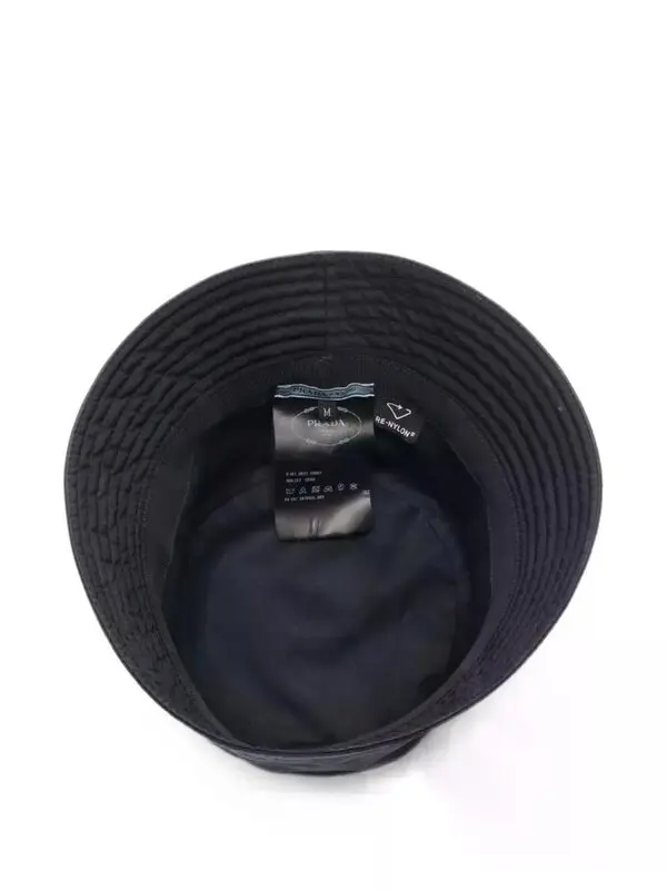 Prada 2010s Re-nylon Logo Plate Bucket Hat