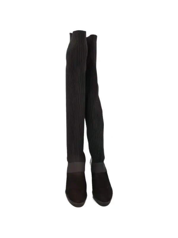 Hogan Ribbed-knit Over-the-knee Boots