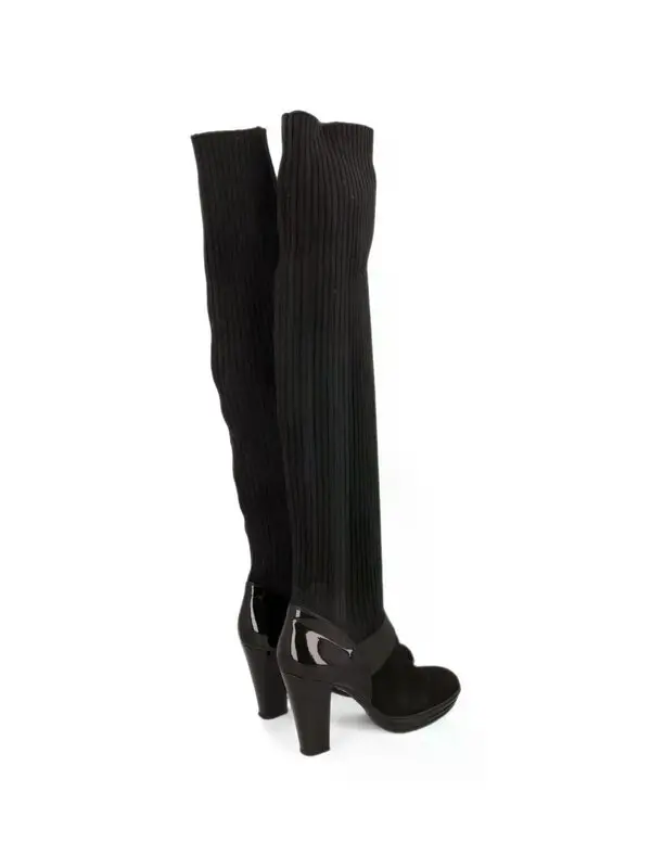 Hogan Ribbed-knit Over-the-knee Boots