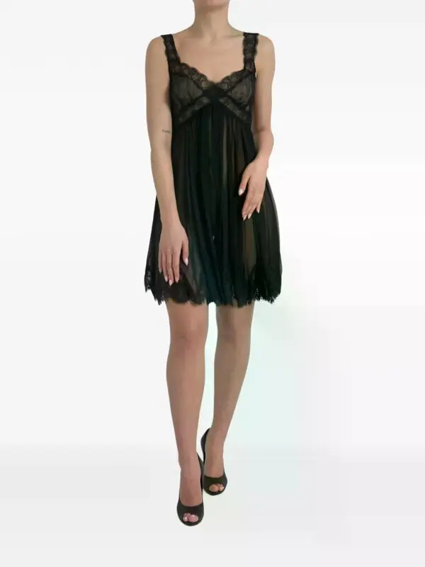 Dolce & Gabbana Lace-trim Silk Mini Dress