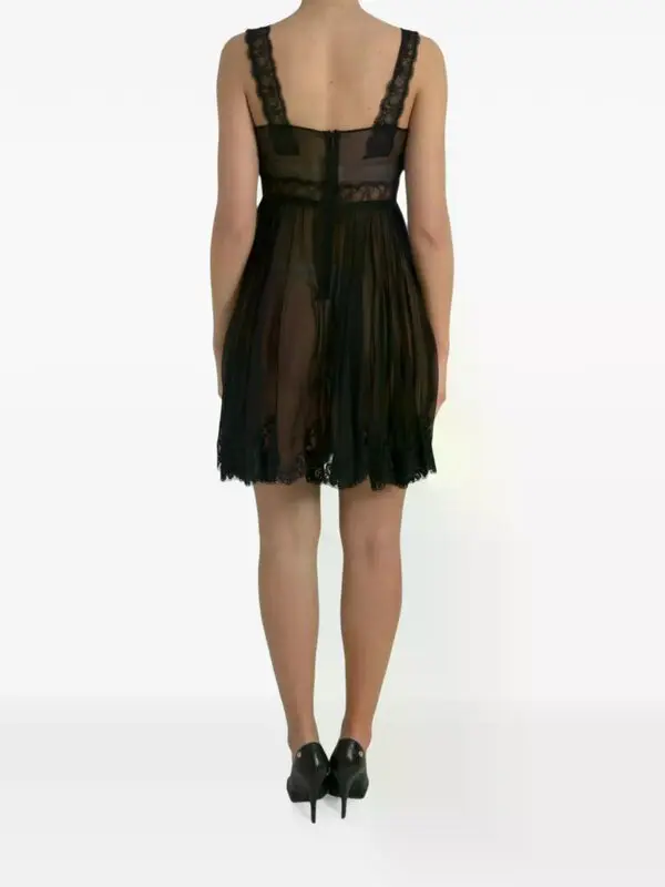 Dolce & Gabbana Lace-trim Silk Mini Dress