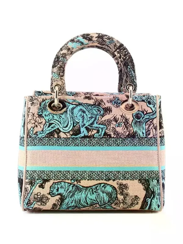 Dior Lady D-lite Bag Embroidered Canvas Medium Satchel