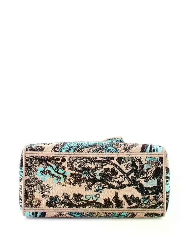 Dior Lady D-lite Bag Embroidered Canvas Medium Satchel