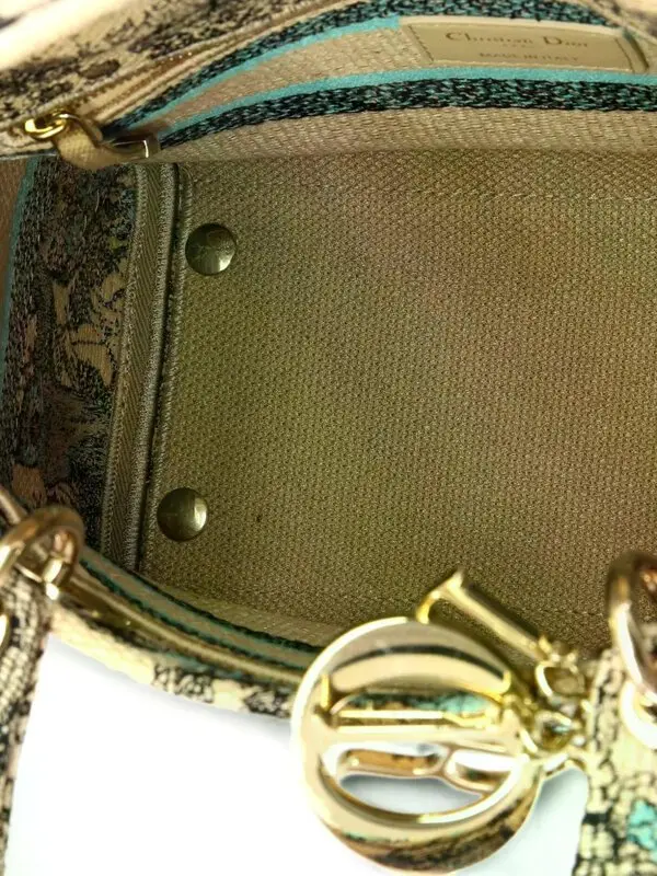 Dior Lady D-lite Bag Embroidered Canvas Medium Satchel