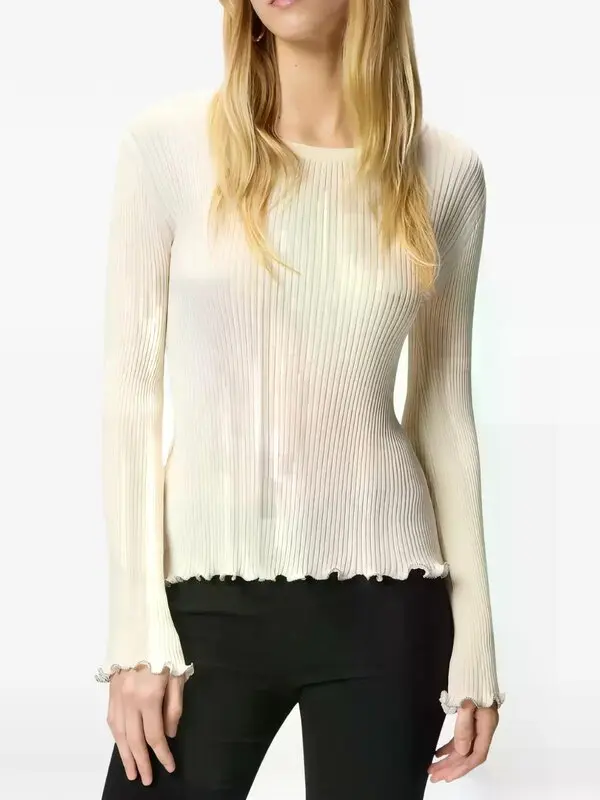 Pinko Ribbed Sweater With Jewel Edges
