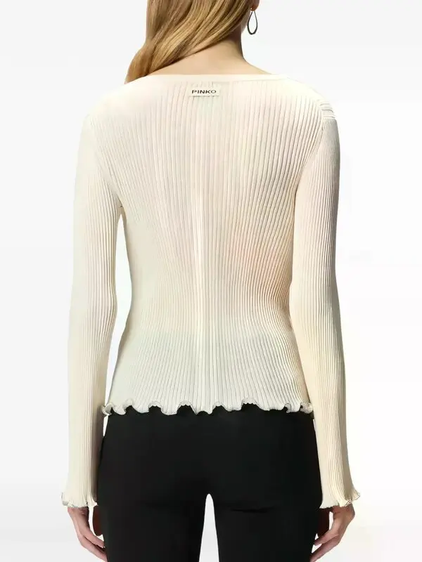 Pinko Ribbed Sweater With Jewel Edges