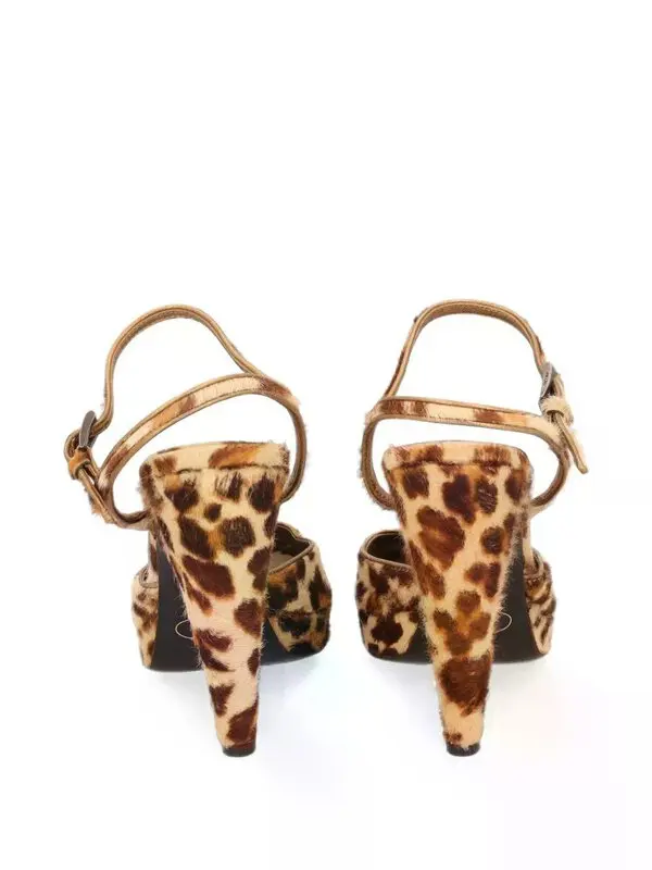 Prada Leopard-print Peep-toe Sandals