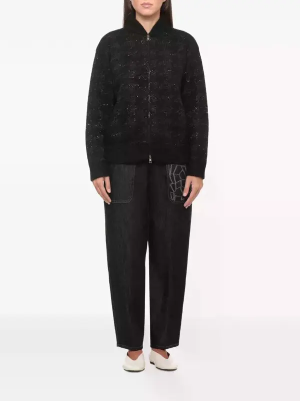 PANICALE Sequin-embellished Houndstooth Jacket