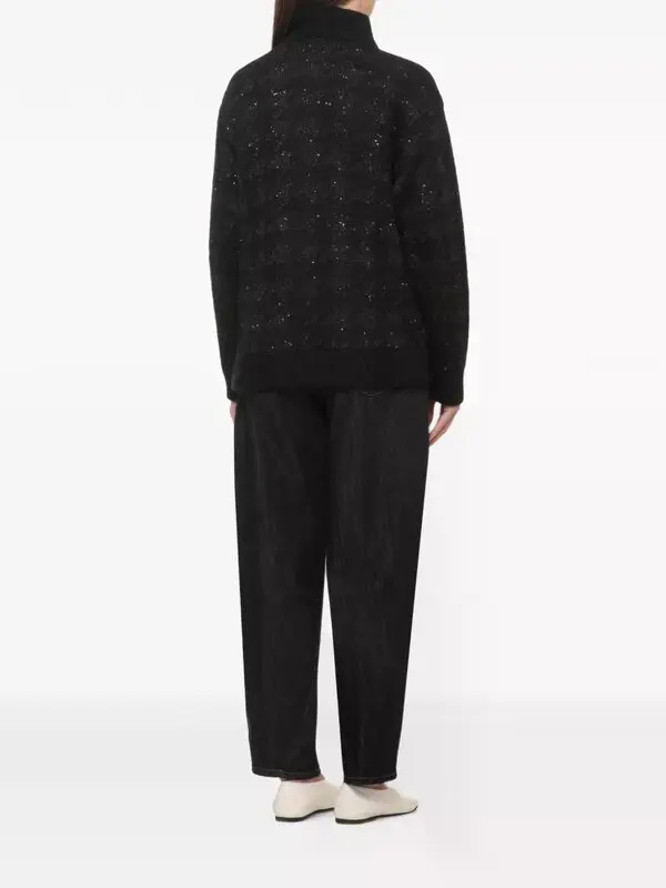 PANICALE Sequin-embellished Houndstooth Jacket