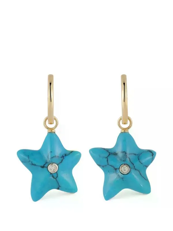 Mateo Turquoise Starfish Drop Earrings - Gold