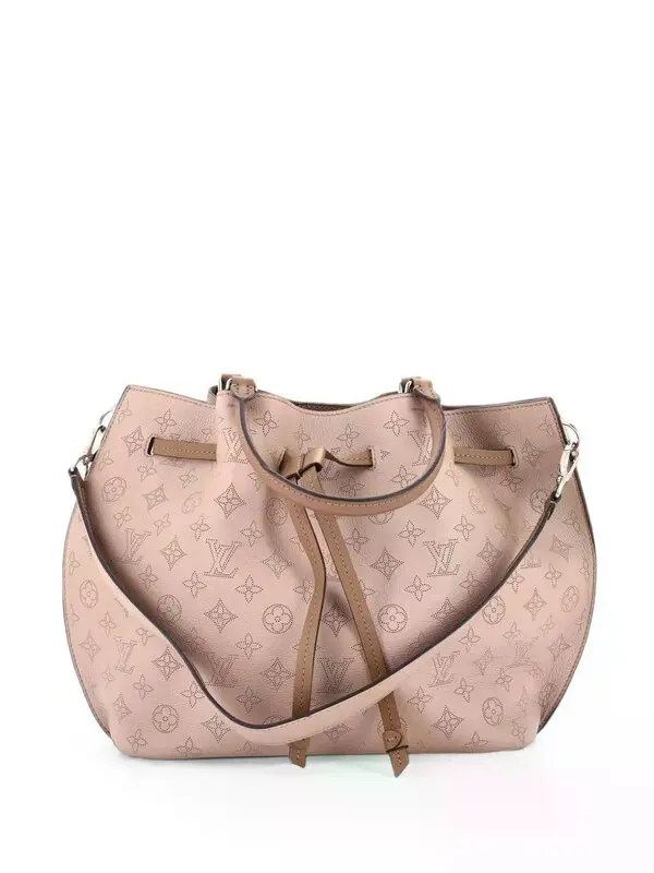 LOUIS VUITTON Girolata Handbag Mahina Leather Tote Bag - Grey