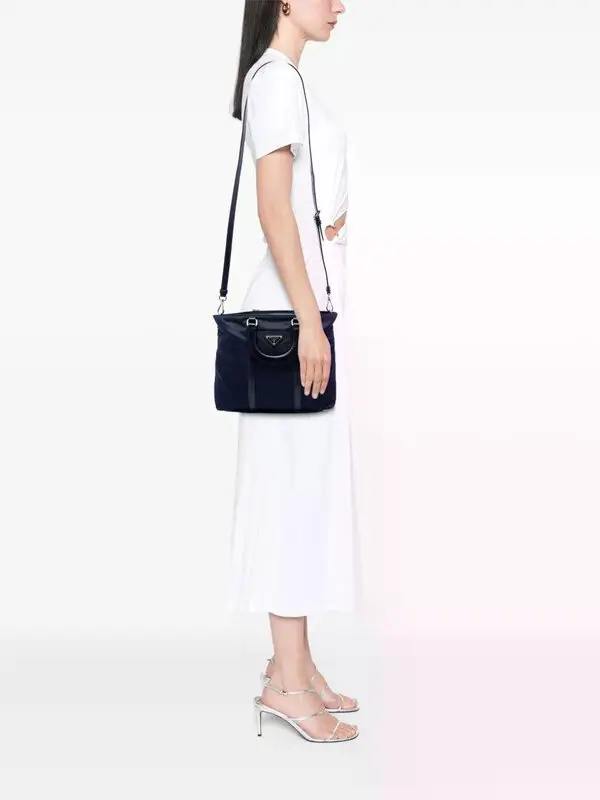 Prada 2013-2026 Vitello Trimmed Tessuto Satchel