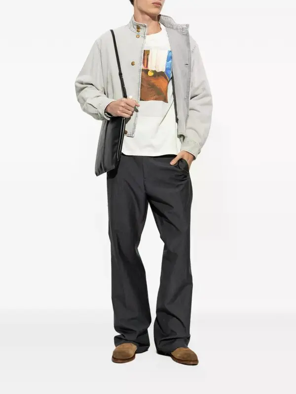 JIL SANDER Insulated Denim Jacket With Stand Collar