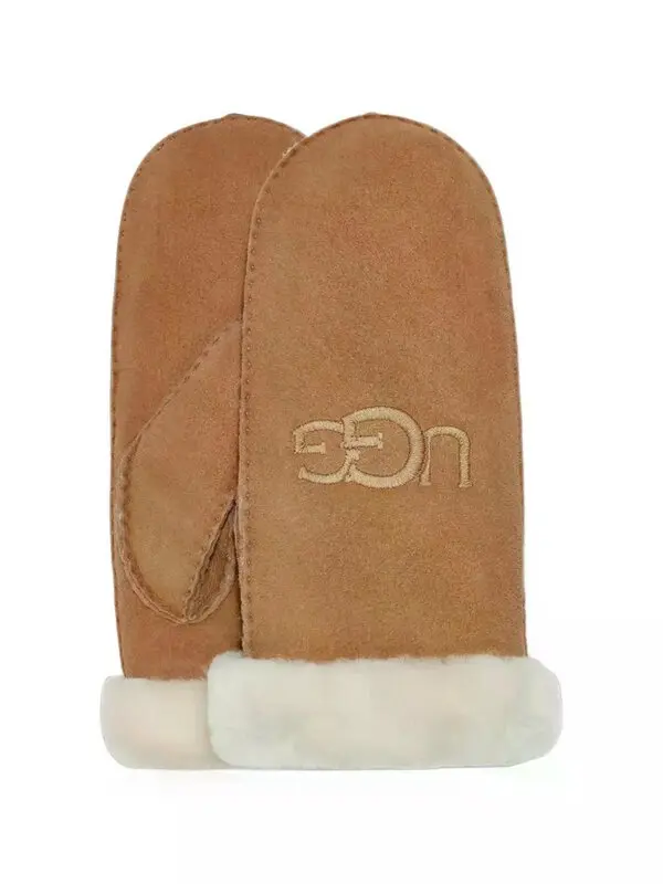 UGG Logo-embroidered Mittens - Neutrals