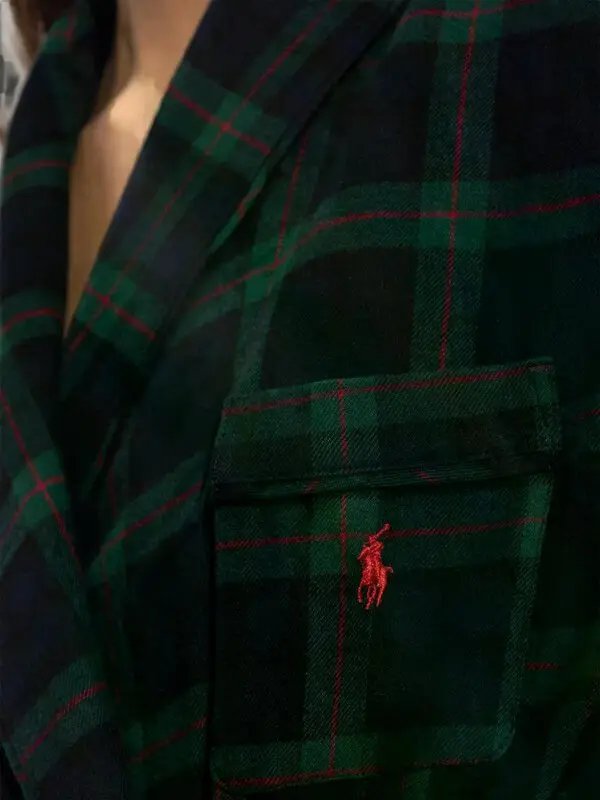 Polo Ralph Lauren Plaid-print Cotton Robe