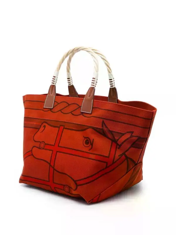 Hermès 2011 Toile H Plume Quadrige Au Fil Steeple 31 Tote Bag
