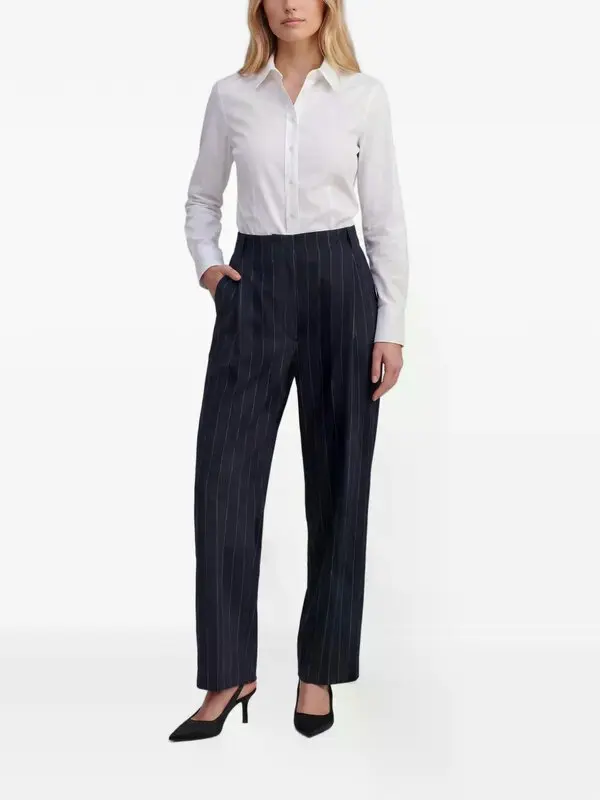 Giorgio Armani Pinstripe-pattern Pleated Straight-leg Trousers
