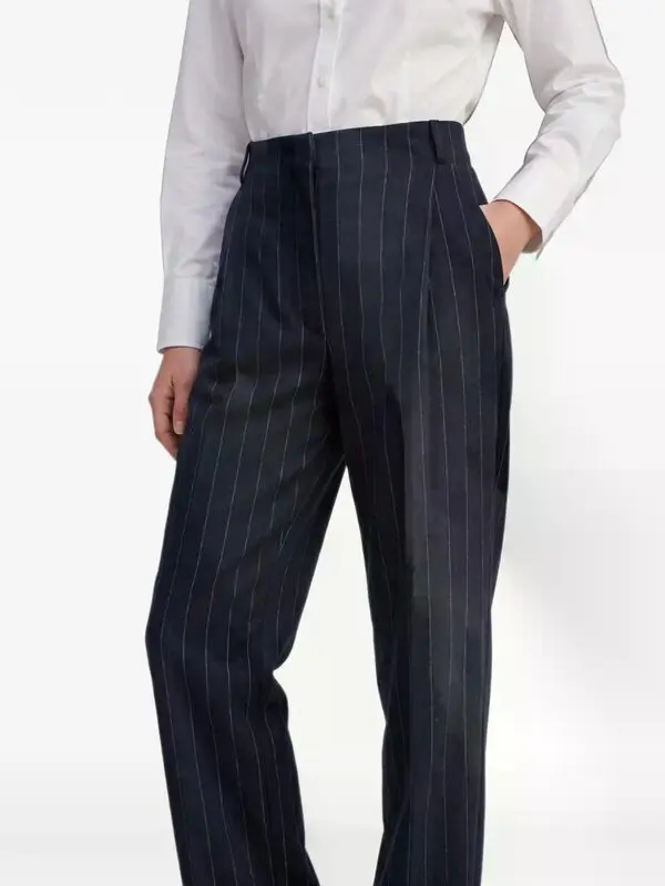 Giorgio Armani Pinstripe-pattern Pleated Straight-leg Trousers