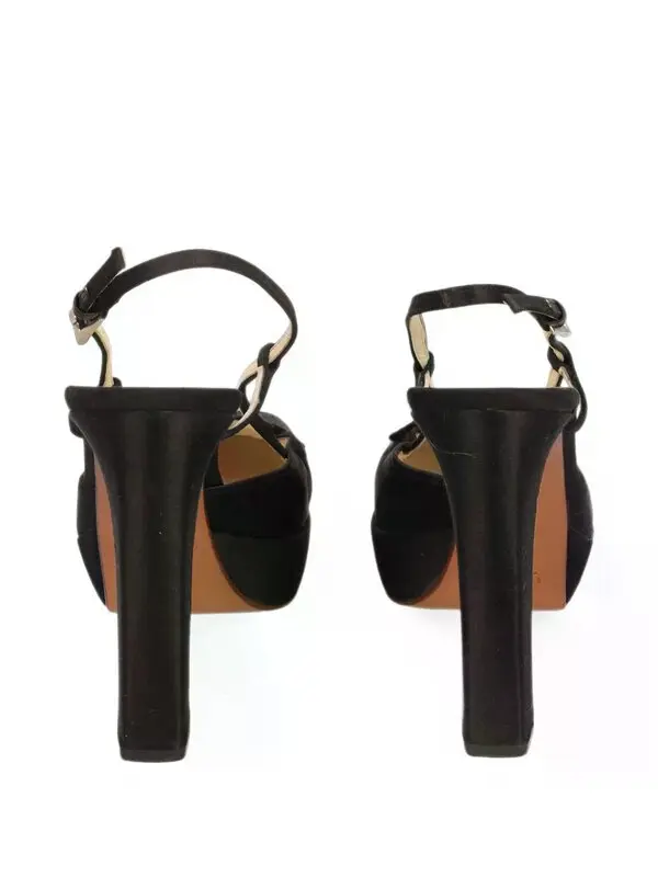 Prada Slingback Platform Leather Sandals