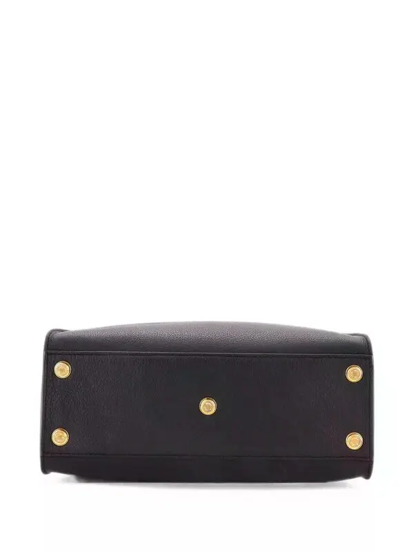 LOUIS VUITTON On My Side Leather With Monogram Canvas Mm Tote Bag