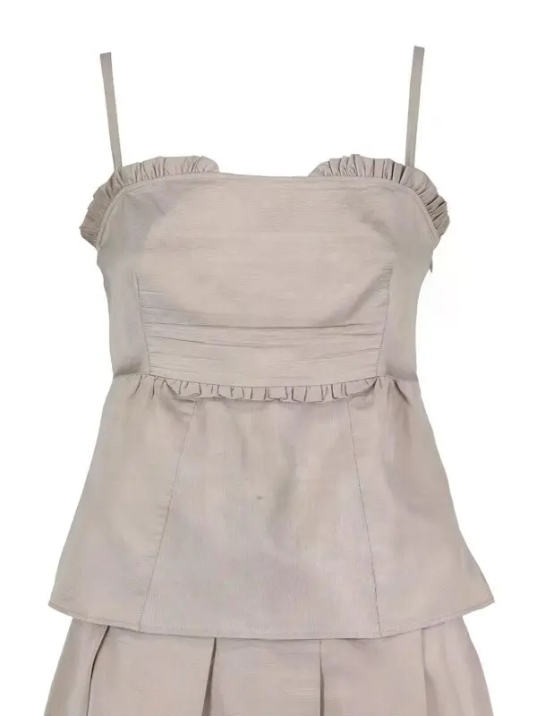 Miu Miu Ruffle-trim Pleated Top And Skirt Set