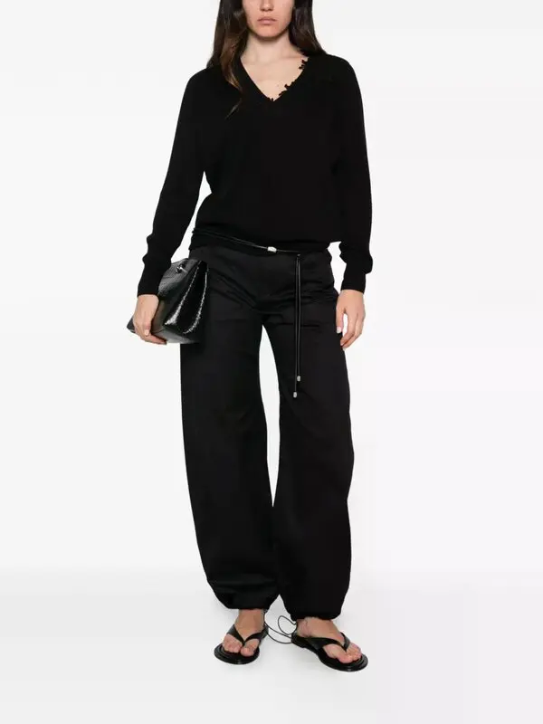 Ermanno Scervino Lace-trimmed V-neck Sweater