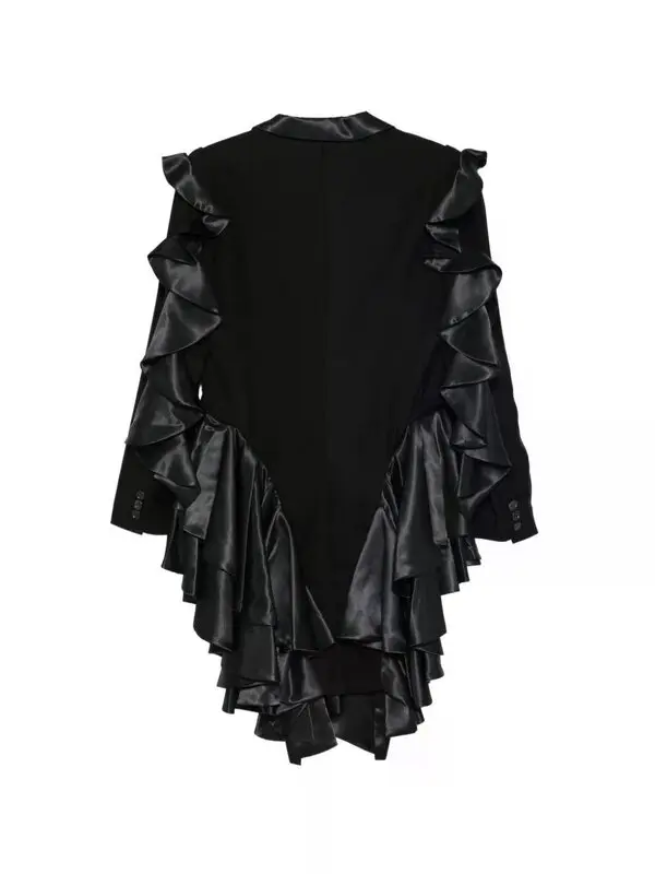 Noir Kei Ninomiya Ruffled Satin-trim Jacket - Black