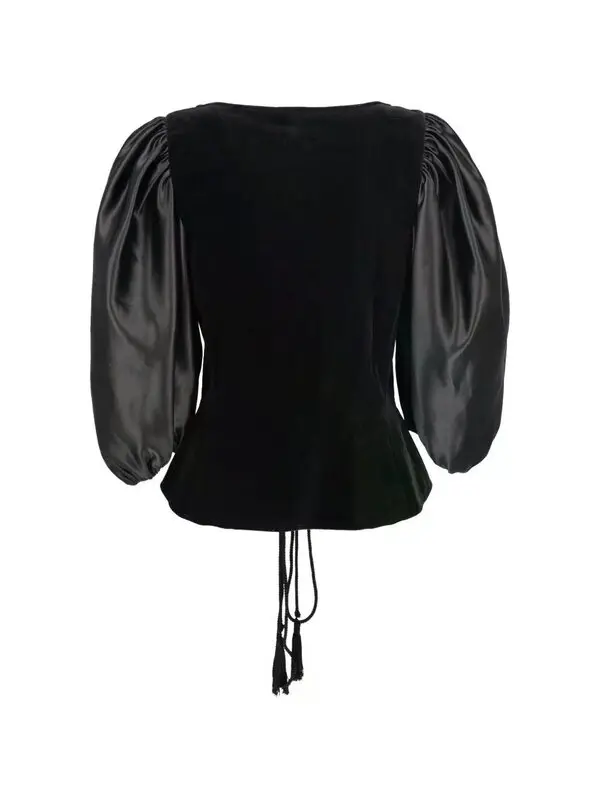 Saint Laurent Lace-up Puff-sleeve Corset