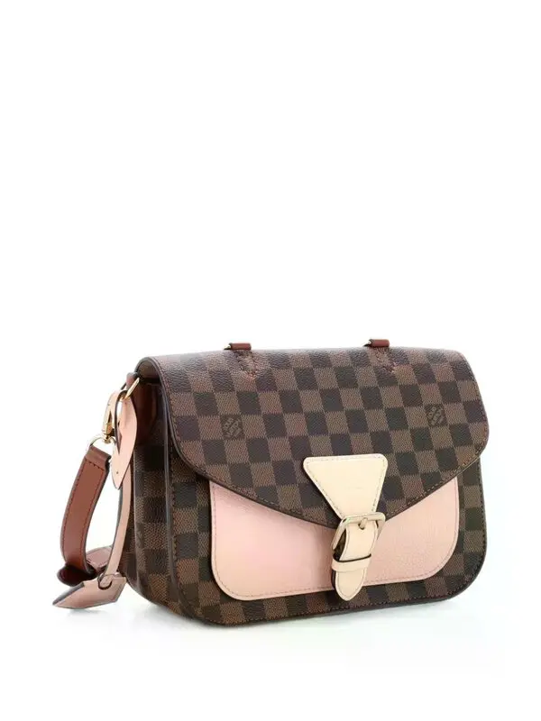 LOUIS VUITTON Beaumarchais Handbag Damier With Leather Shoulder Bag