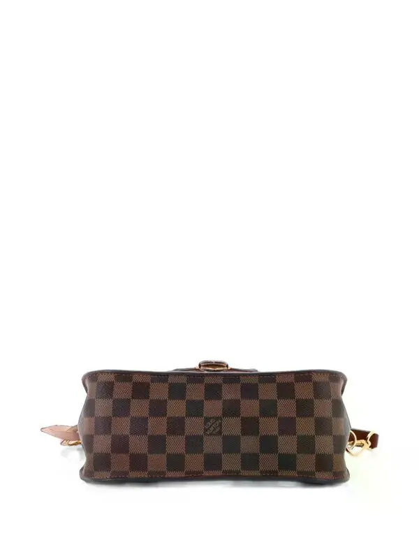 LOUIS VUITTON Beaumarchais Handbag Damier With Leather Shoulder Bag