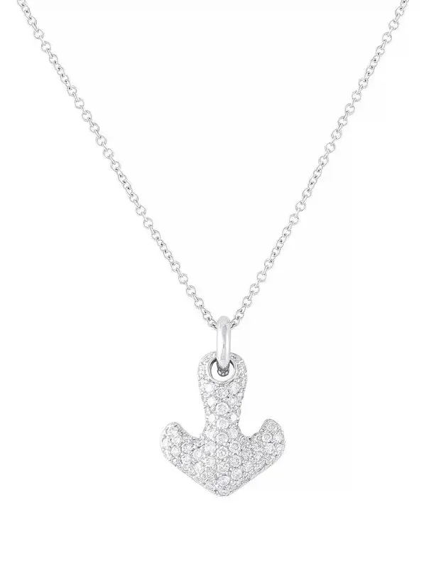 LB EXCLUSIVE Diamond Anchor Necklace - Silver