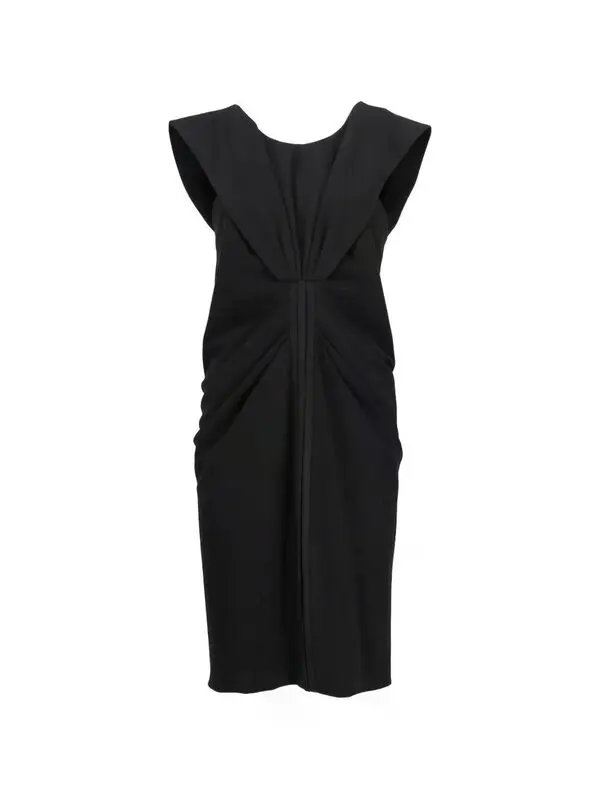 Balenciaga Silk Gathered Sleeveless Midi Dress