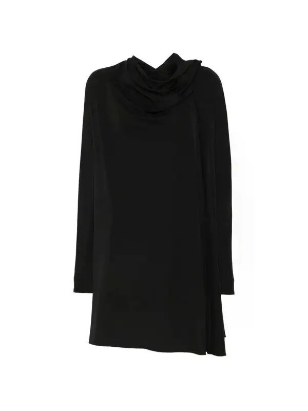 TOTEME Asymmetric Scarf Mini Dress - Black