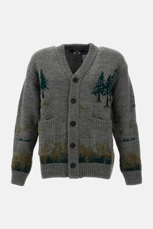 Junya Watanabe Landscape Intarsia Cardigan - Multicolor