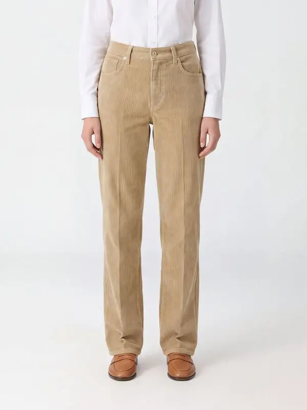 7 For All Mankind High-waisted Wide Leg Corduroy Trousers - Beige