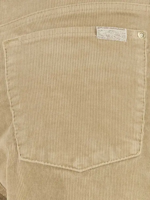 7 For All Mankind High-waisted Wide Leg Corduroy Trousers - Beige