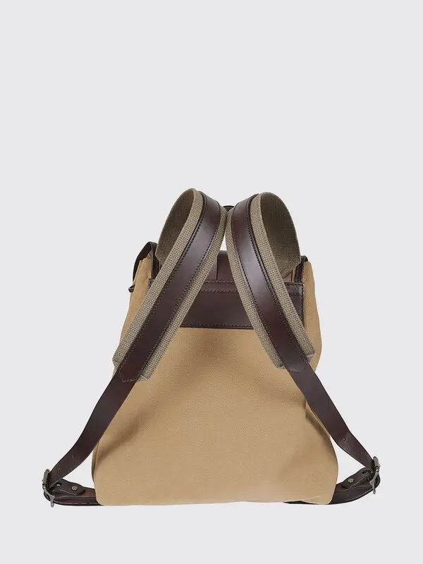 Filson Two-tone Backpack In Cotton And Smooth Leather With Buckle Closure