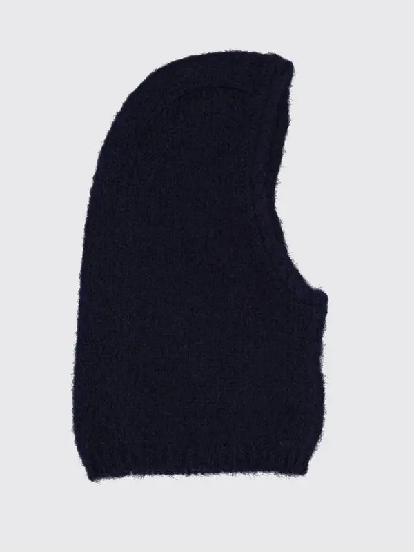 Aspesi Ribbed Soft Mohair Balaclava Hood - Blue