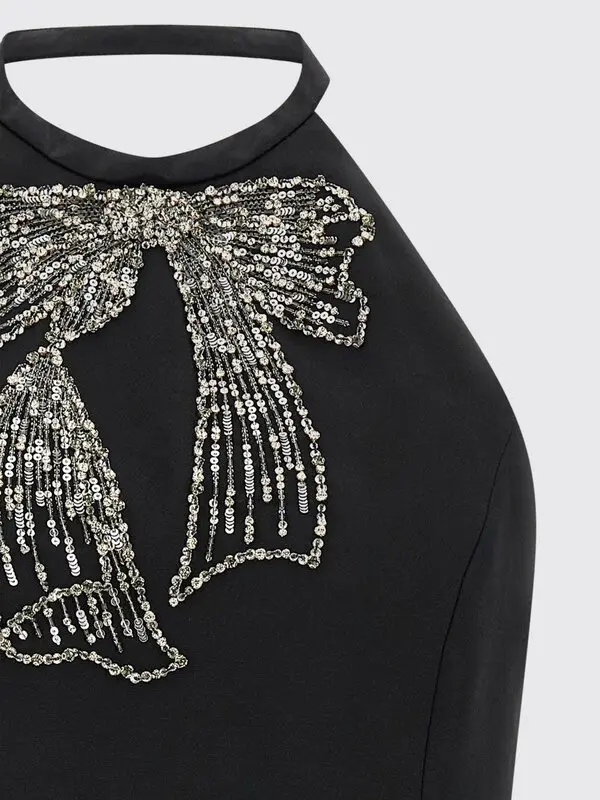 Valentino Garavani Halter Neck Wool And Silk Mini Evening Dress