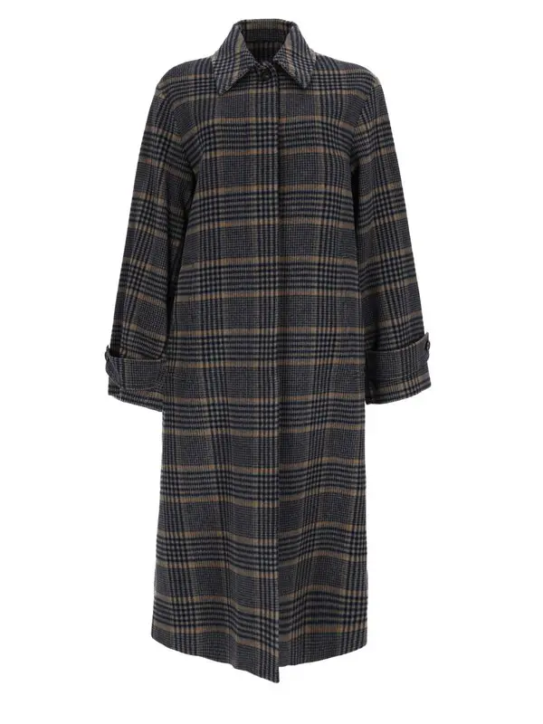Paul Smith Cappotto In Lana Con Bottoni Sul Retro - Blue