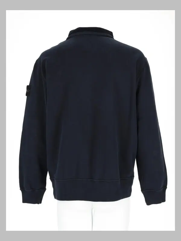 Stone Island Felpa Con Zip Corta E Patch Logo