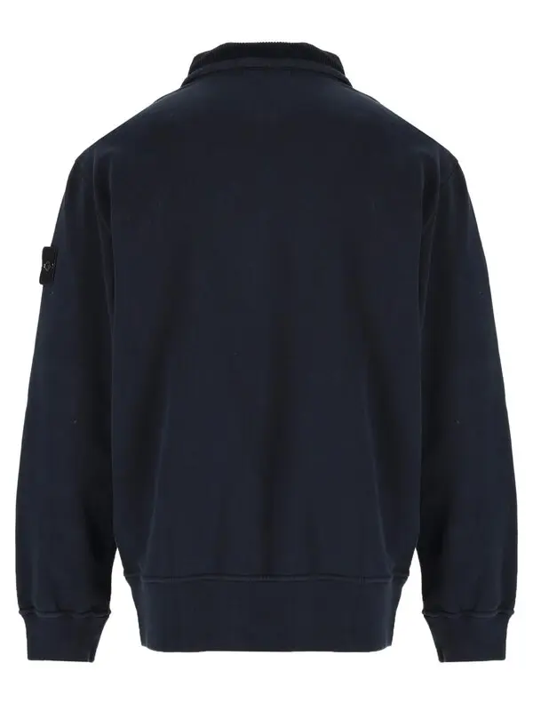 Stone Island Felpa Con Zip Corta E Patch Logo