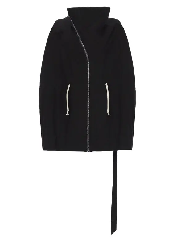 Rick Owens Giacca "mountain" Con Zip Asimmetrica
