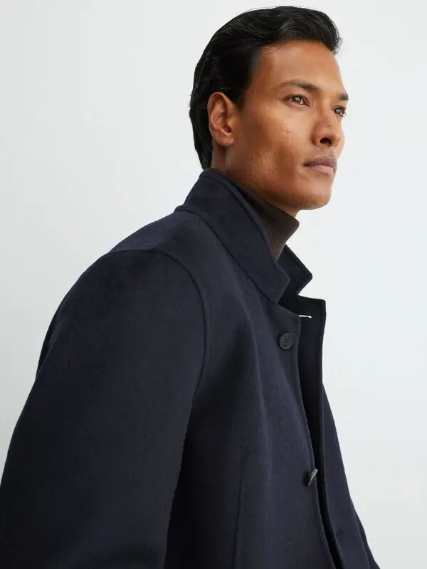 REISS Becks Wool-blend Blind-seam Stand-collar Jacket