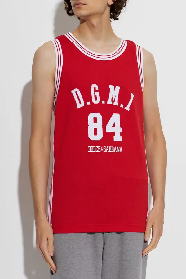 Dolce & Gabbana Embroidered Logo Tank Top By